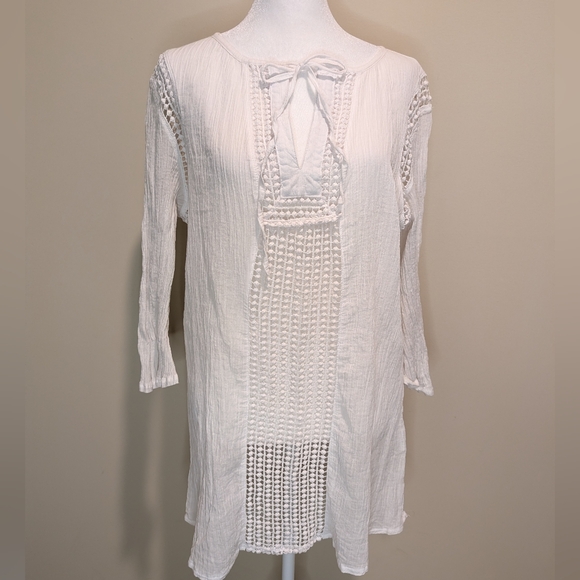 Solitaire Swim | Swim | Solitaire Swim Boho White Textured Swim Coverup ...